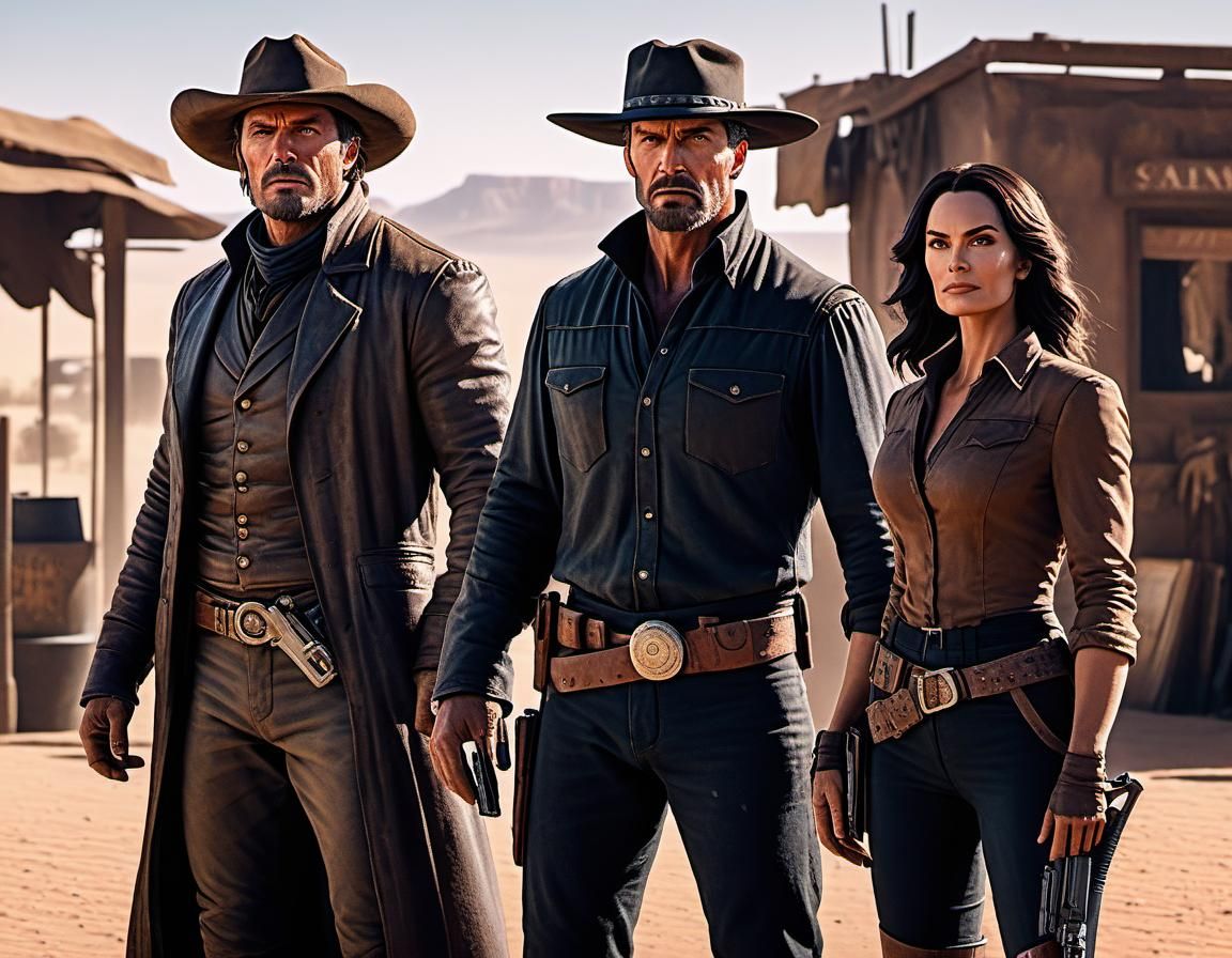Three gunfighters - AI Generated Artwork - NightCafe Creator