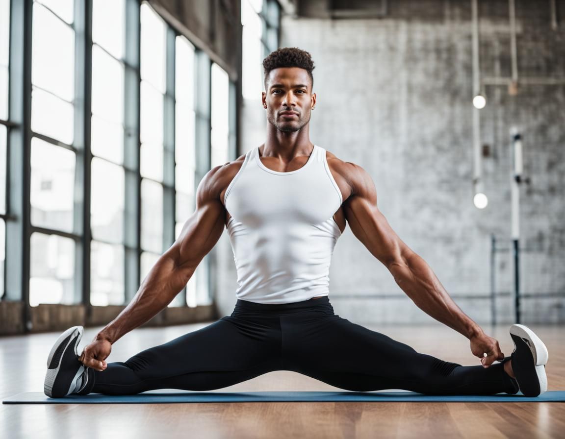 Handsome athletic man doing splits - AI Generated Artwork - NightCafe ...