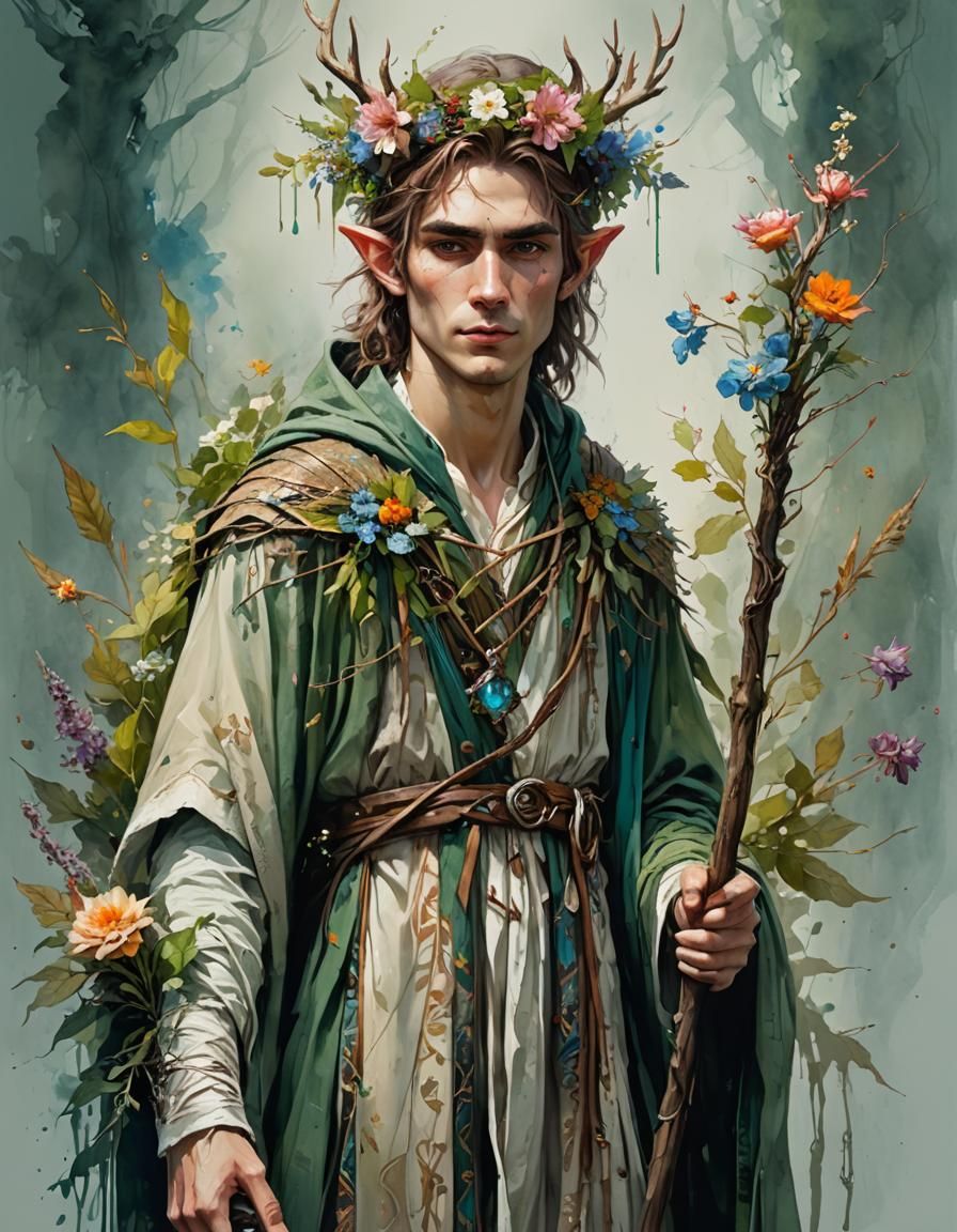 Elven Druid - AI Generated Artwork - NightCafe Creator