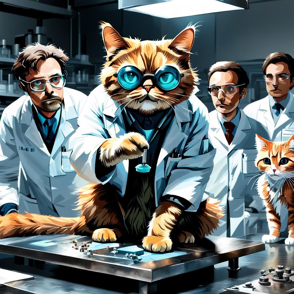 genius scientist cat - AI Generated Artwork - NightCafe Creator