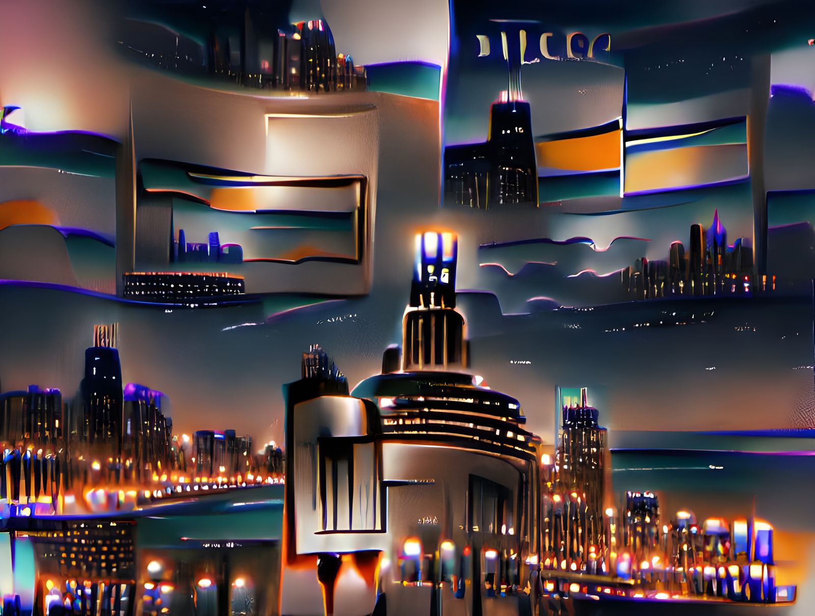 Chicago skyline - AI Generated Artwork - NightCafe Creator