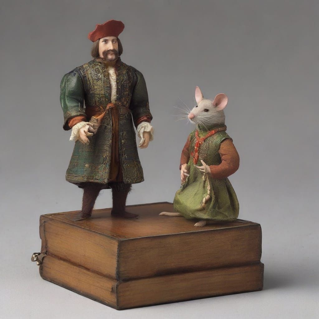 Whimsical Mouse in Artistic Packaging - AI Art