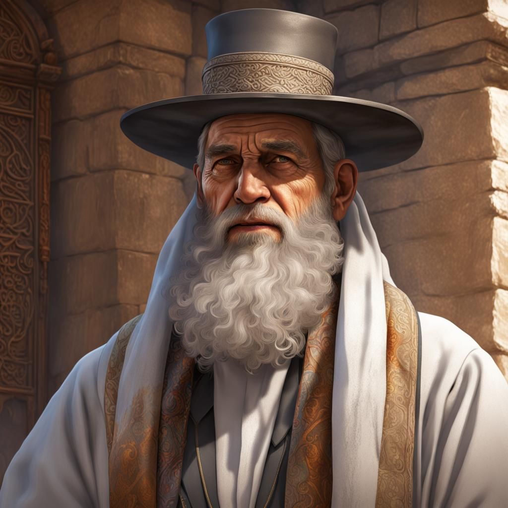 old rabbi, kotel, prayer shawl, tefillin, jerusalem, head and shoulders ...