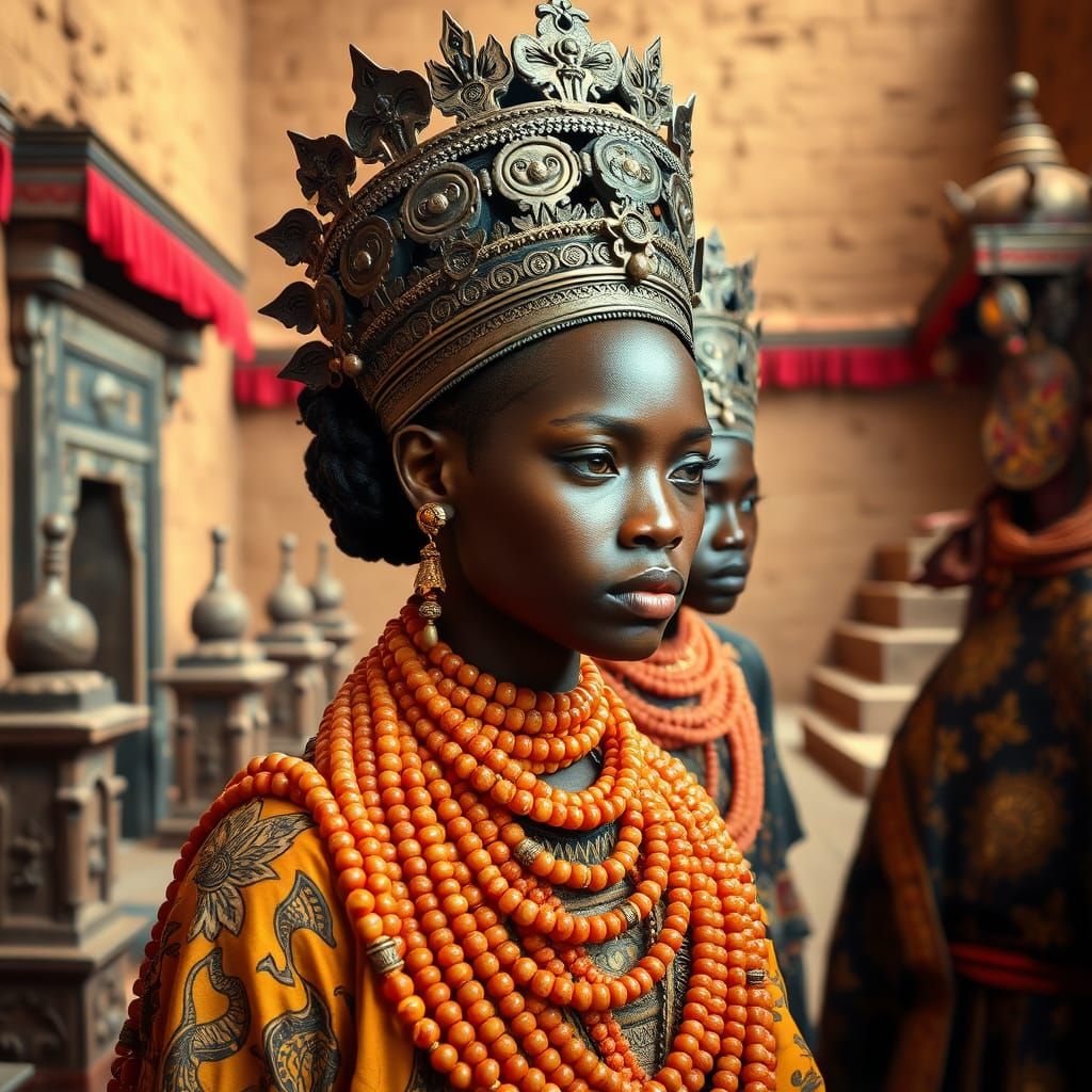 Princess in Benin Empire Grandeur - AI Art