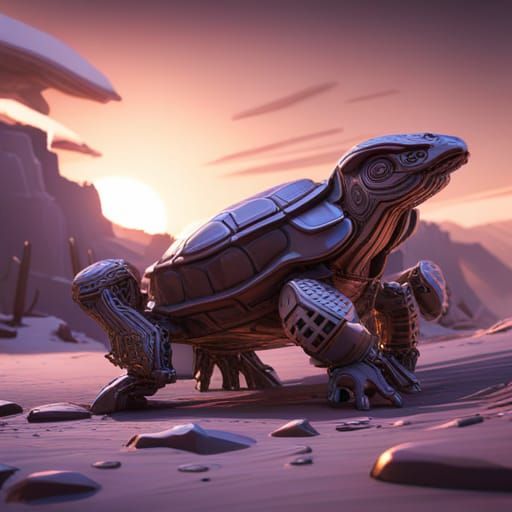 A mecha version of turtle - AI Generated Artwork - NightCafe Creator