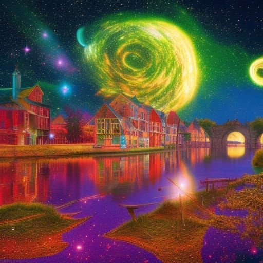 Starry night challenge - AI Generated Artwork - NightCafe Creator