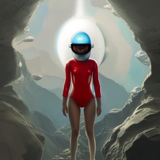 The red space suit - AI Generated Artwork - NightCafe Creator