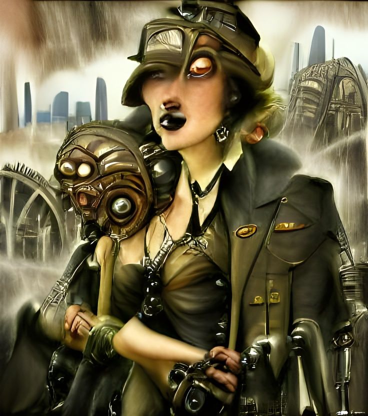 dieselpunk lady - AI Generated Artwork - NightCafe Creator