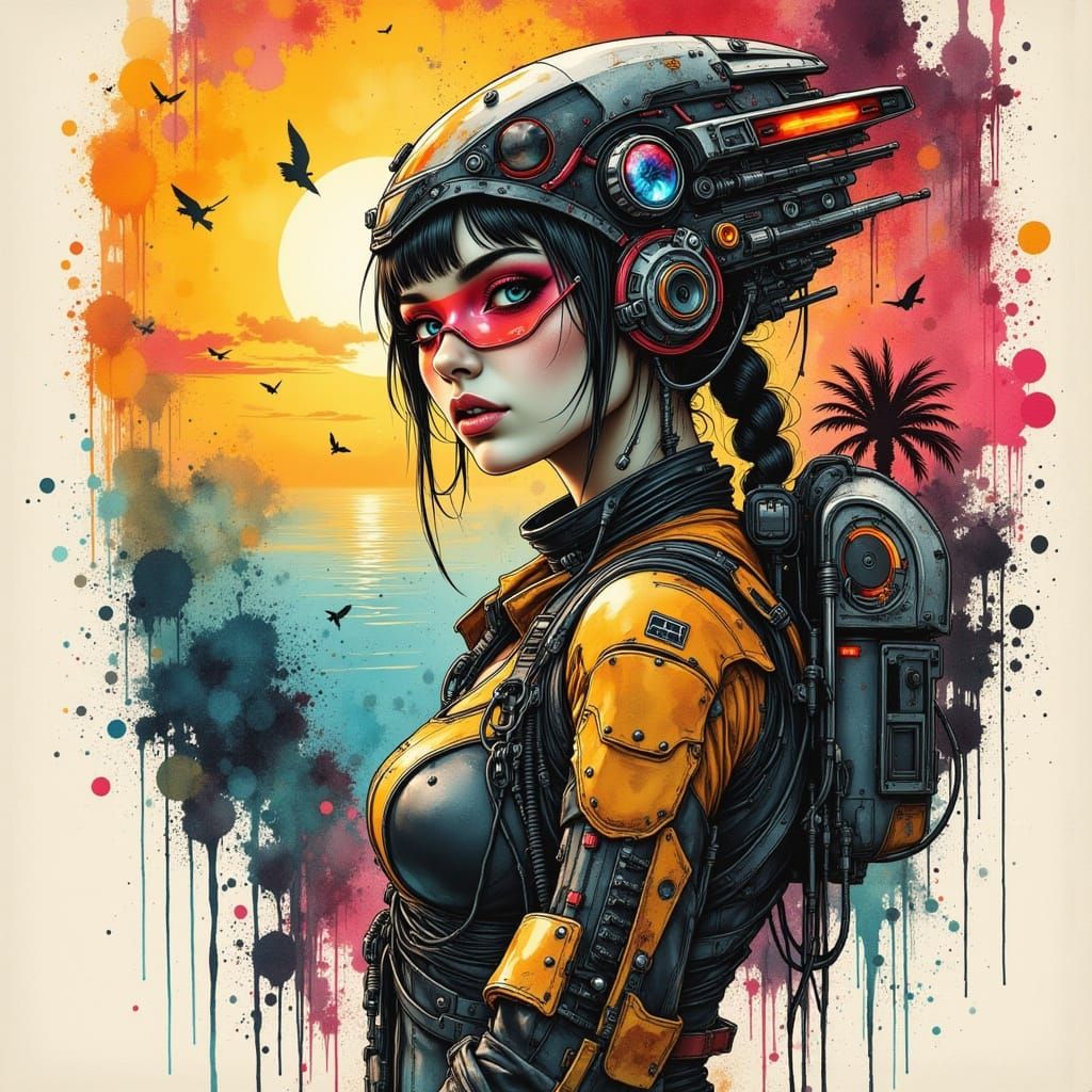 General purpose sci-fi pinup art - Glamorous Futuristic Pinu...
