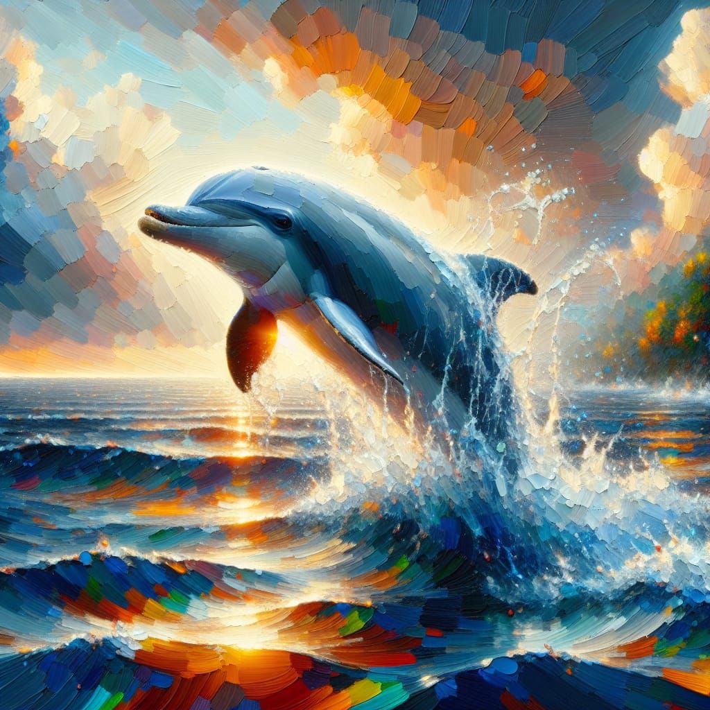 Dolphin Splash - AI Generated Artwork - NightCafe Creator