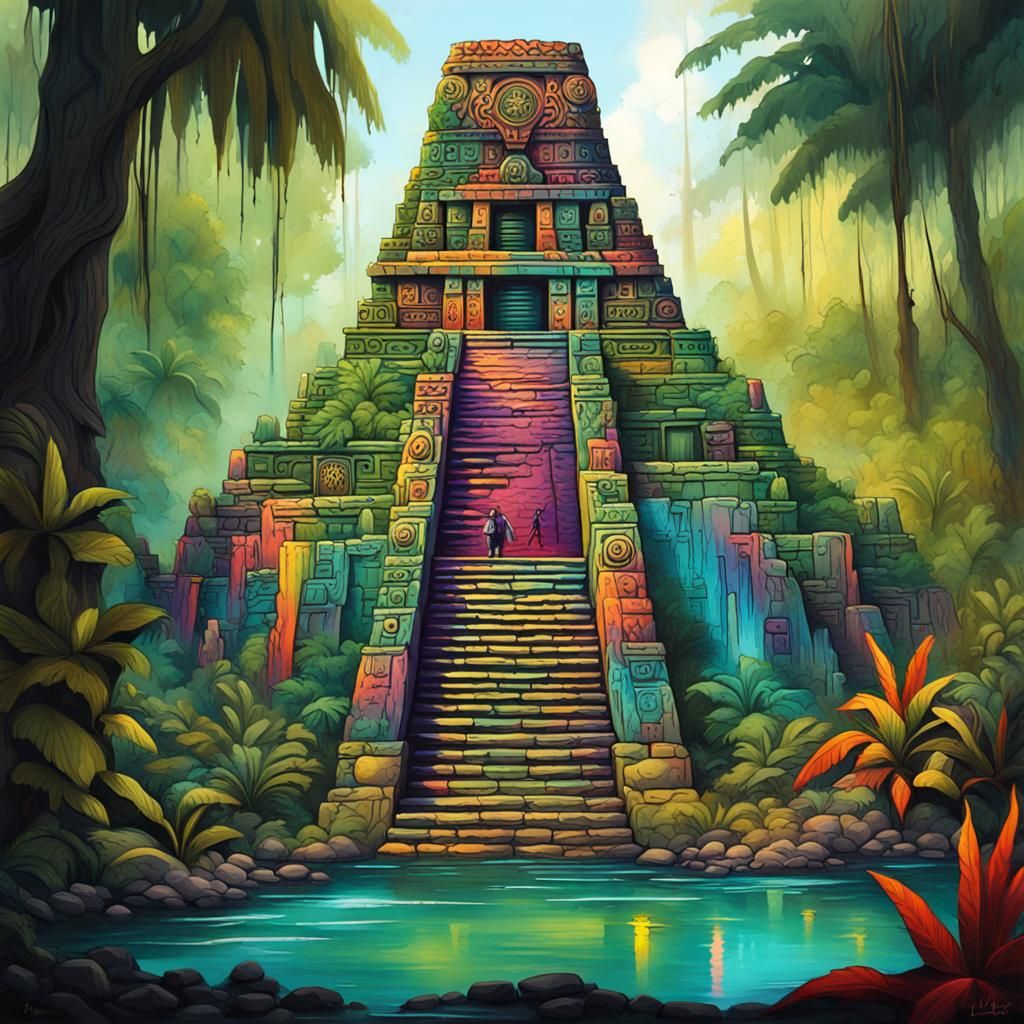 Mayan temple - AI Generated Artwork - NightCafe Creator