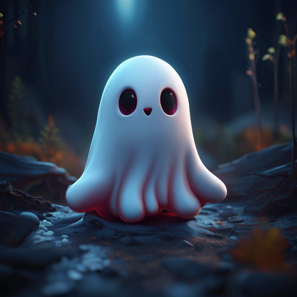 Cute lil boo 👻🖤 - AI Generated Artwork - NightCafe Creator