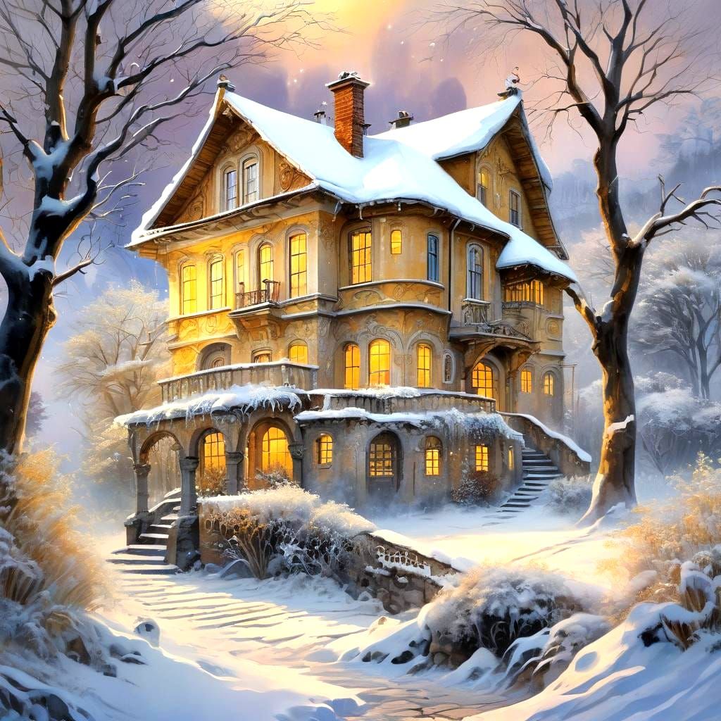 The Mansion in rhe Woods - Whimsical Winter Manor in Baroque...