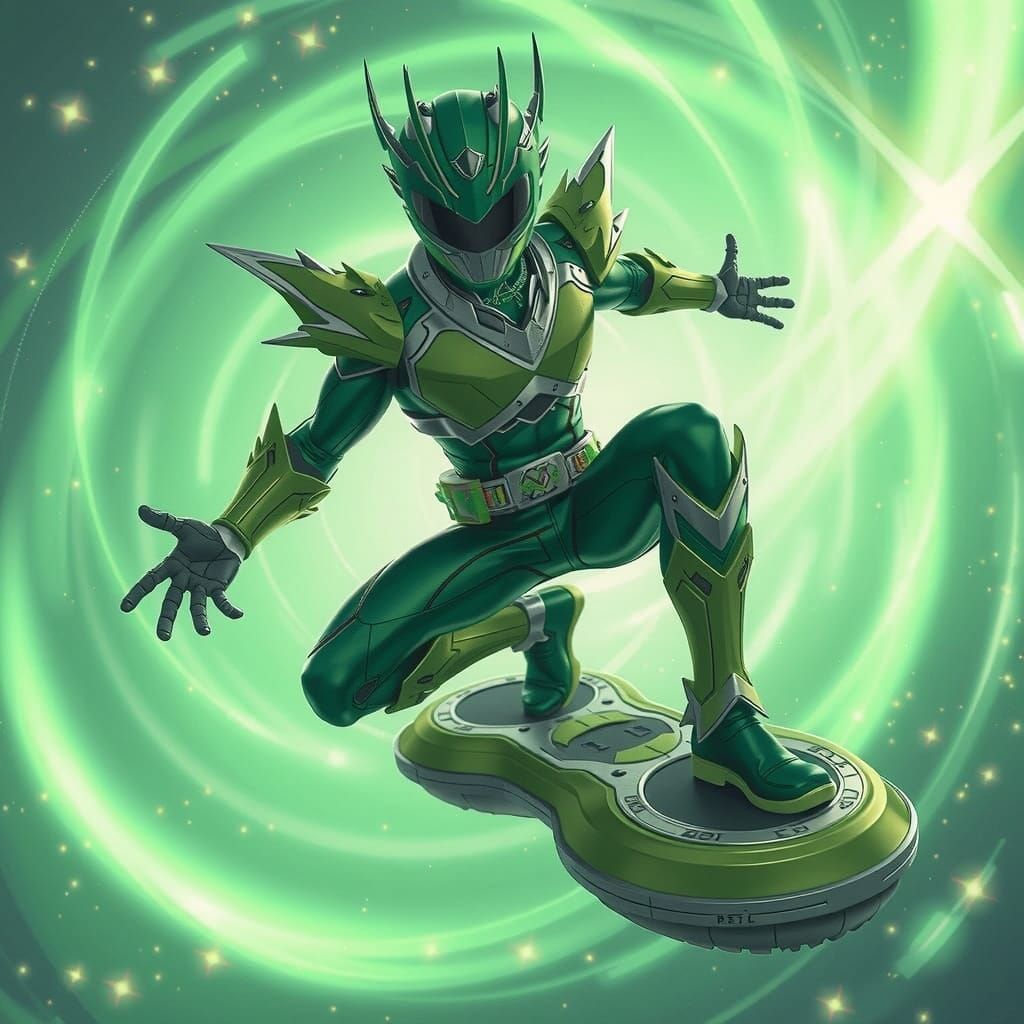 Green Psycho Ranger in Cinematic Film Style - AI Art