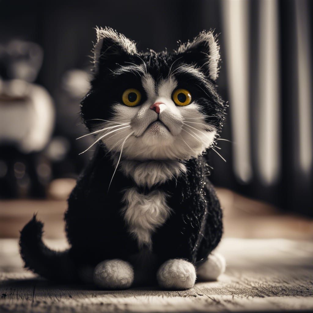 Plush Oreo Colored Cat - AI Generated Artwork - NightCafe Creator