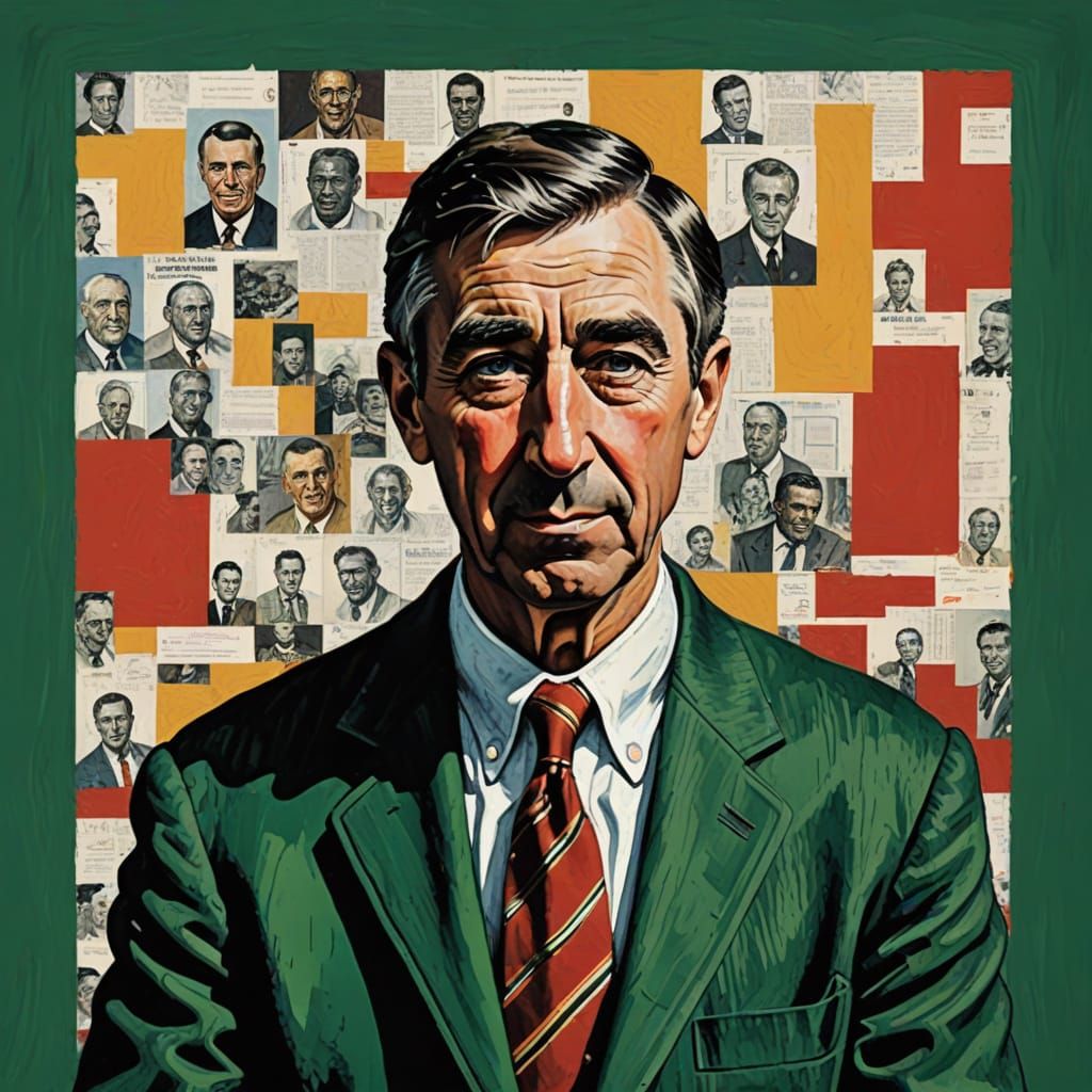 Mr. Rodgers in Timeless Norman Rockwell Realism - AI Art