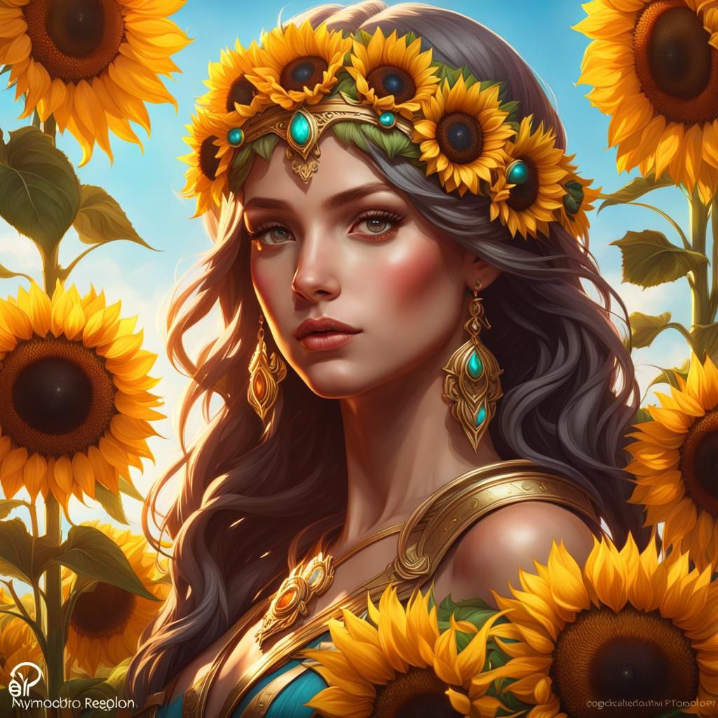Sunflower Princess - AI Generated Artwork - NightCafe Creator