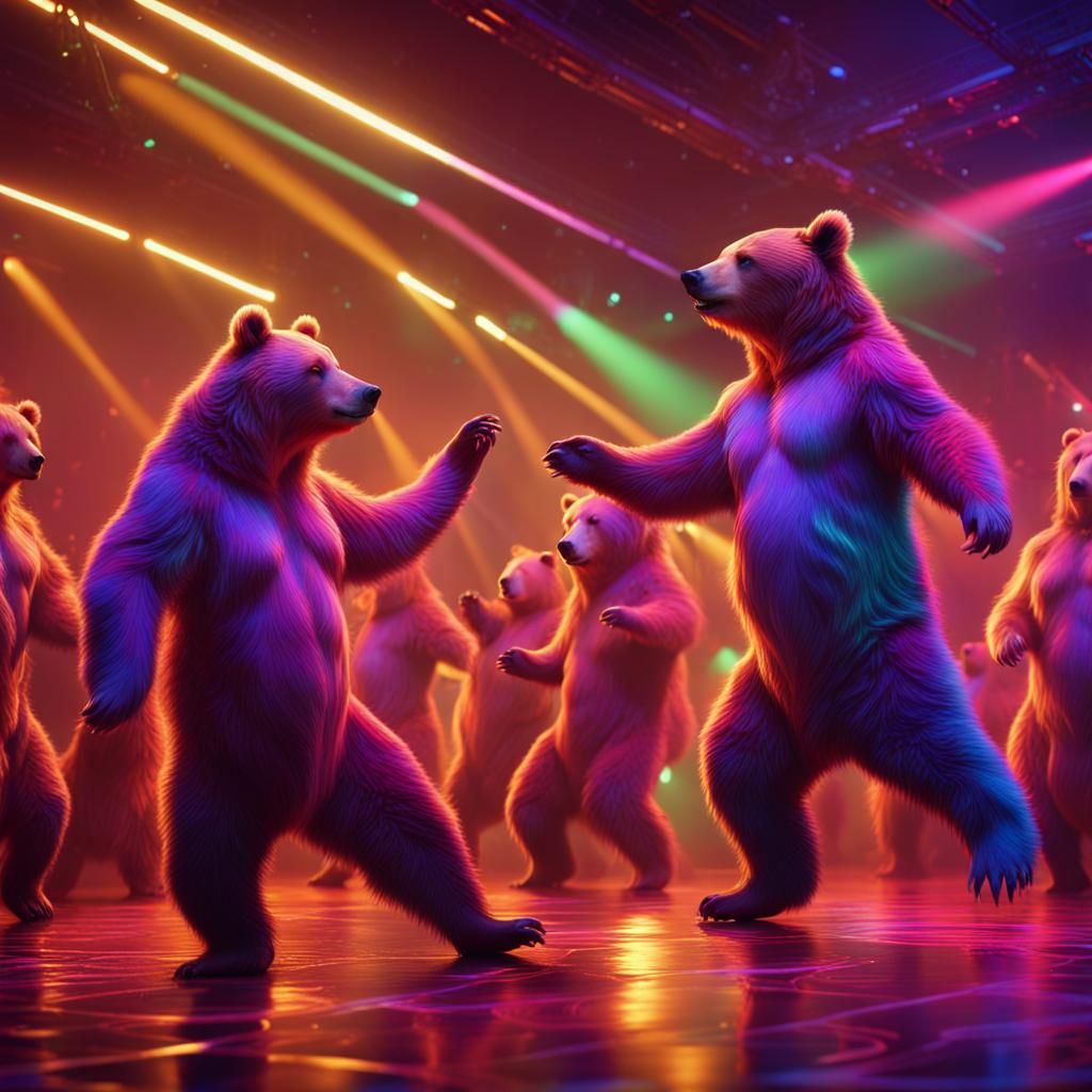 bears dancing in a disco - AI Generated Artwork - NightCafe Creator