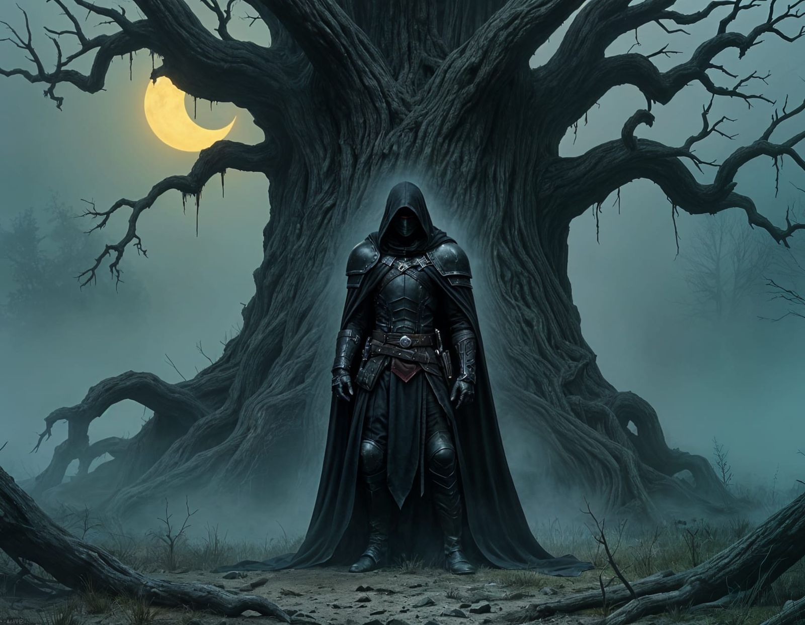 The night is coming... - Lone Assassin in Mist-Shrouded Fore...