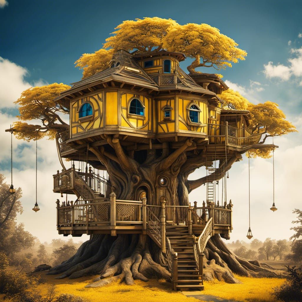 Treehouse - AI Generated Artwork - NightCafe Creator
