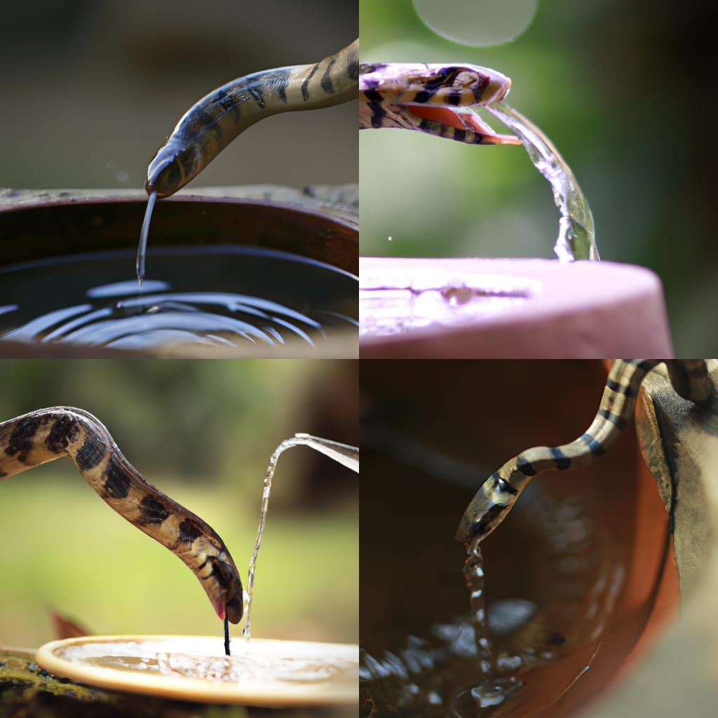 Snakes drinking water - AI Generated Artwork - NightCafe Creator