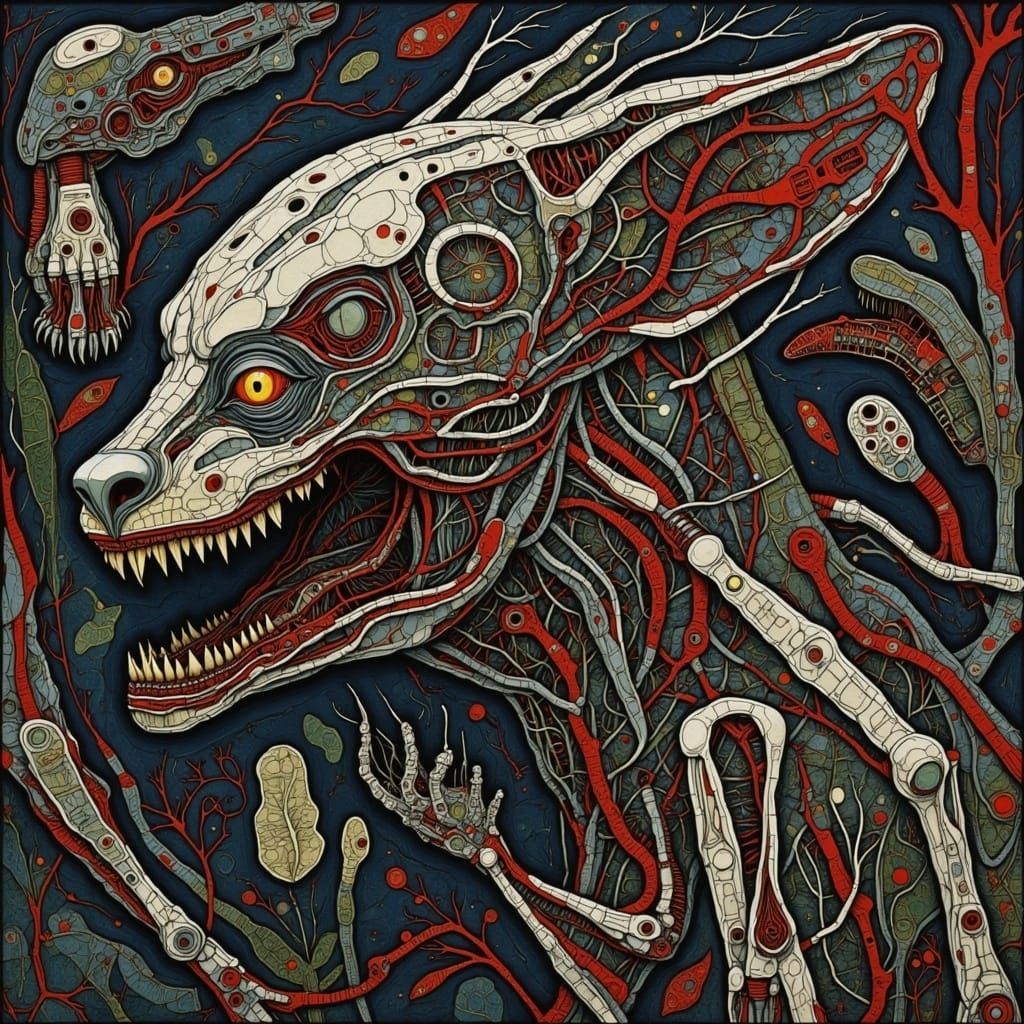 Surreal H.R. Giger-Inspired Cyberpunk Robots - AI Art