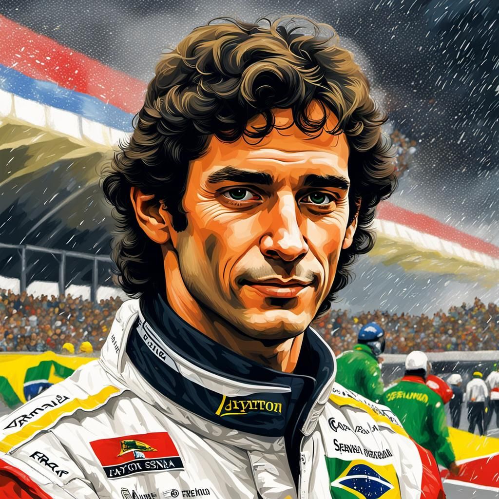 Ayrton Senna, (colored portrait:1,5)Ayrton Senna, eternal legendary ...