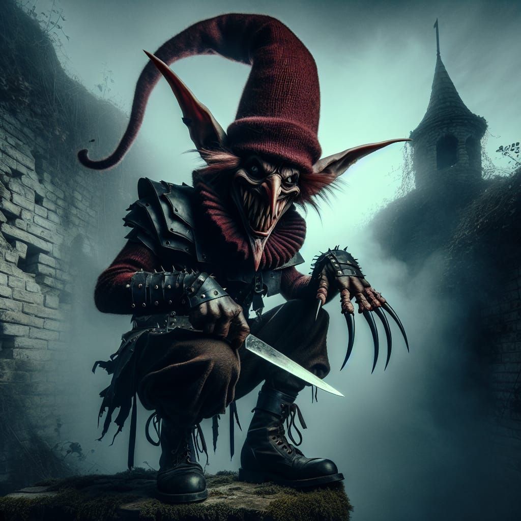 Grim Fairy Punk Humanoid in Ruins: A Dark, Hyperre... - AI Art