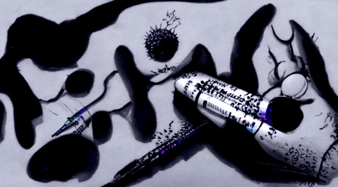stipple surreal ink pen scribble agony pulling medication dark - AI ...