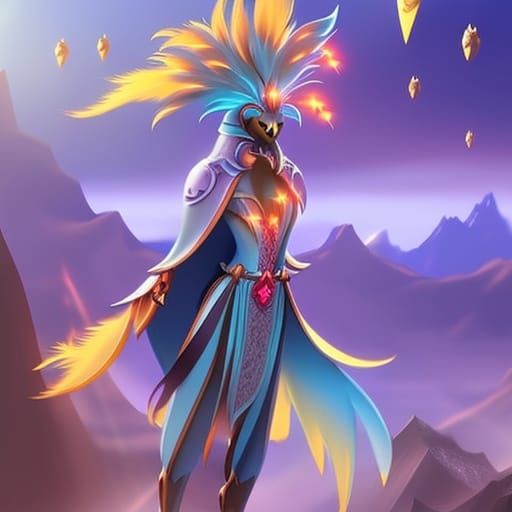 Anthro bird humanoid furry fluffy cute anime detailed matte painting ...