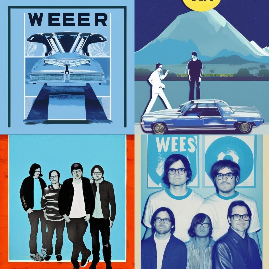Weezer Blue Album poster art - AI Generated Artwork - NightCafe Creator