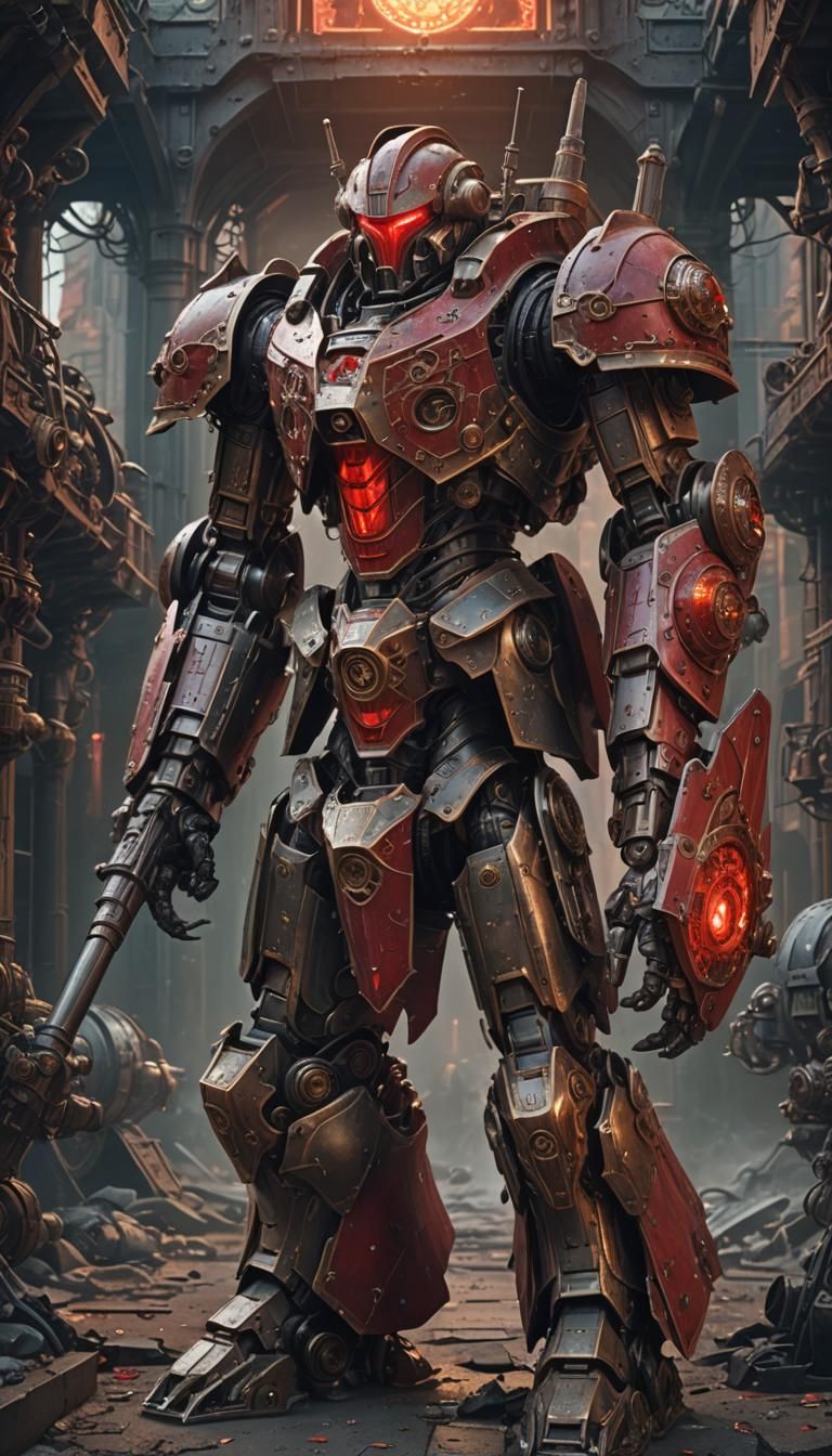 War Mech built like a medieval armor, protective cloak of non-woven ...