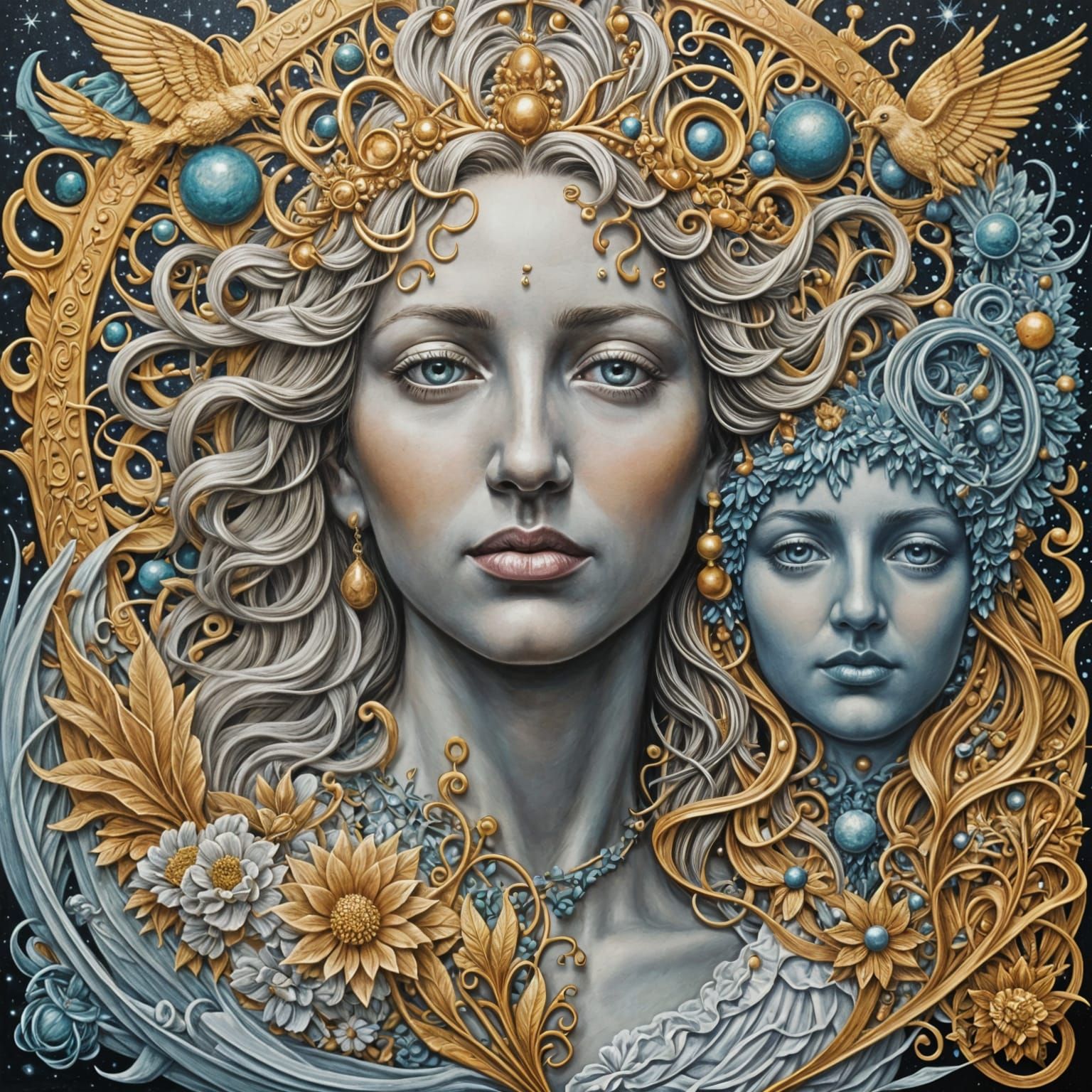 hyperdetailed Metaphysical Painting, philosophical... - AI Art