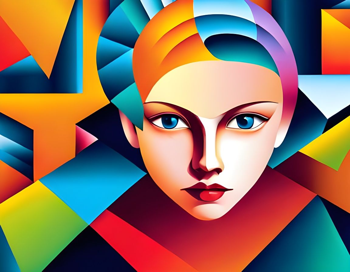 Geometric Portrait - AI Generated Artwork - NightCafe Creator