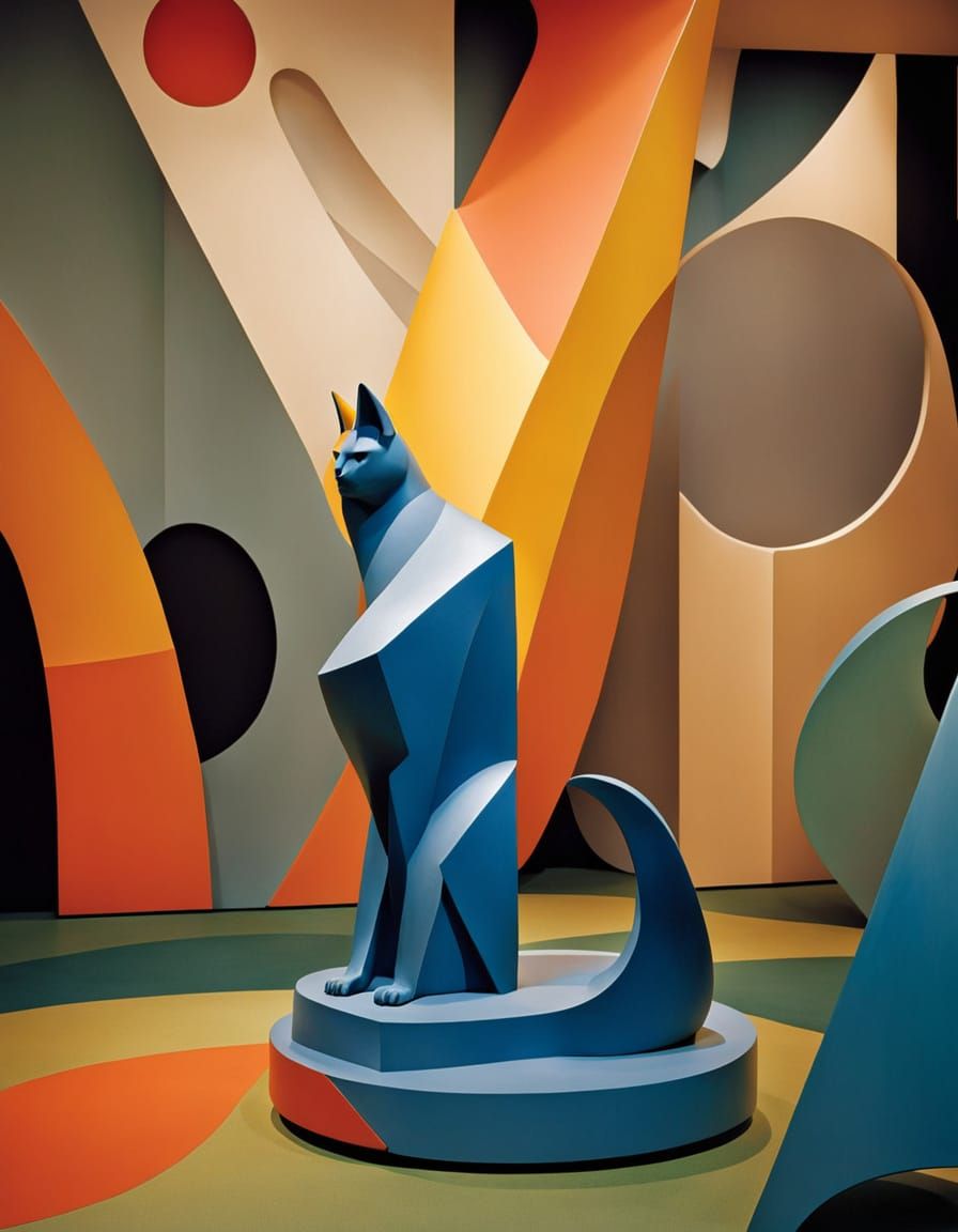 Stylized cat sculpture - Stylized cat sculpture