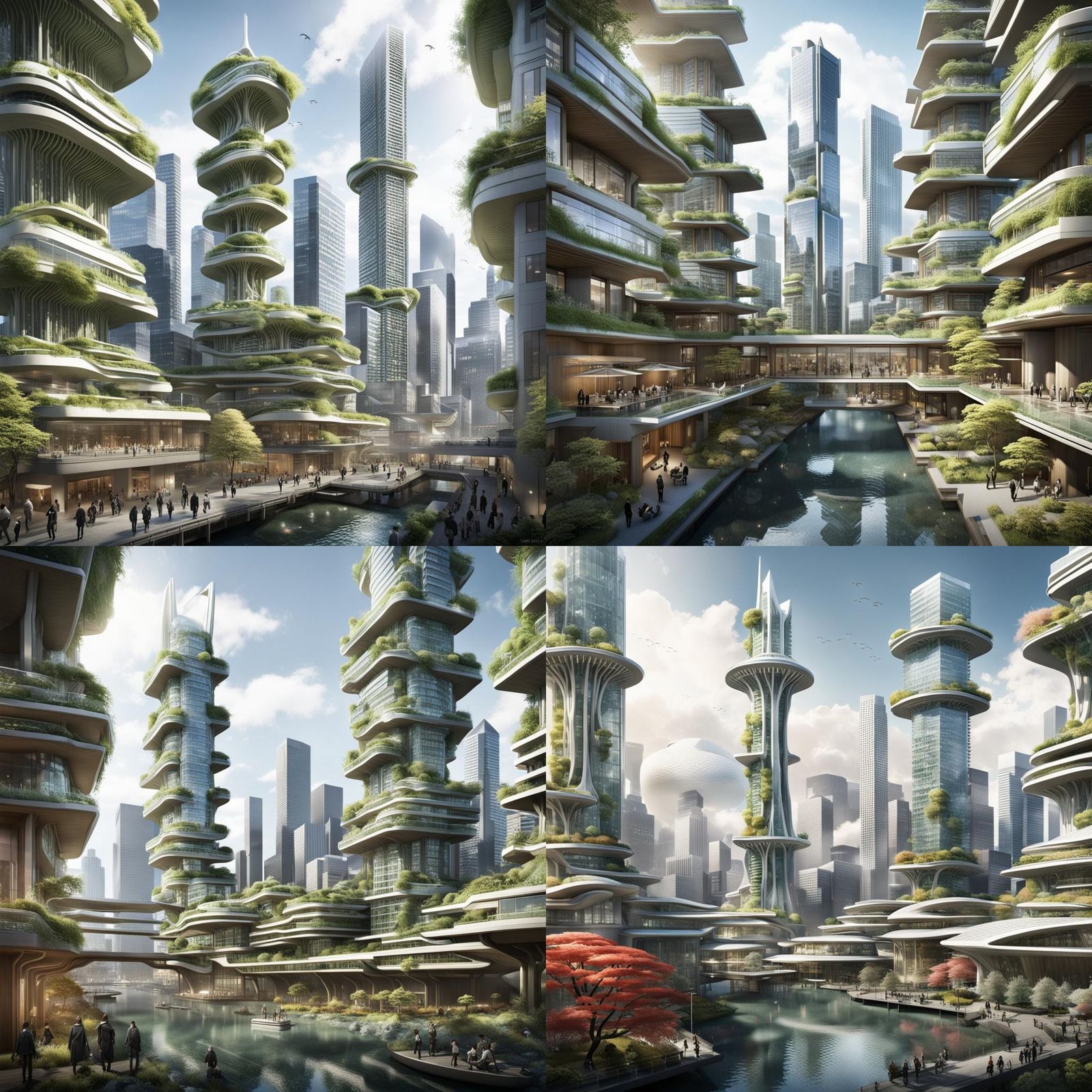 Future Seattle in the year 2371, buildings utilize a mix of Japanese ...
