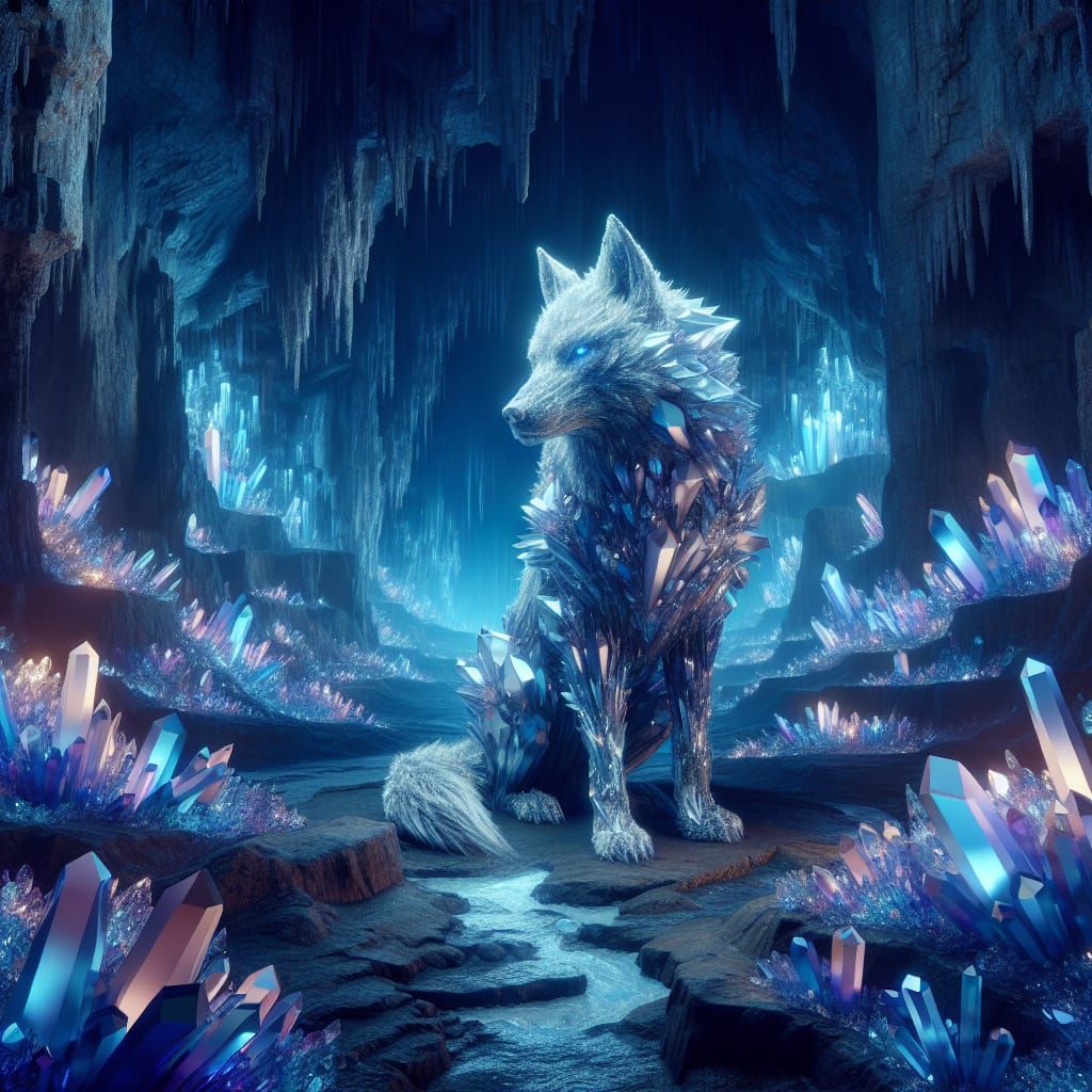 Crystal Wolf - AI Generated Artwork - NightCafe Creator