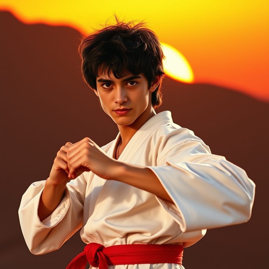 The Karate Kid: Retro 80s Martial Arts Illustratio... - AI Art