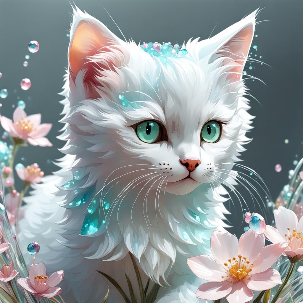 Pastel Flower Kitten - AI Generated Artwork - NightCafe Creator