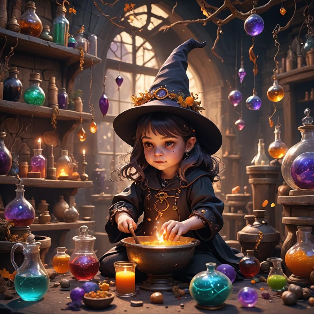 CUTE LITTLE BUDDING ALCHEMIST!! - AI Generated Artwork - NightCafe Creator