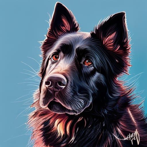 black German Shepherd : r/nightcafe