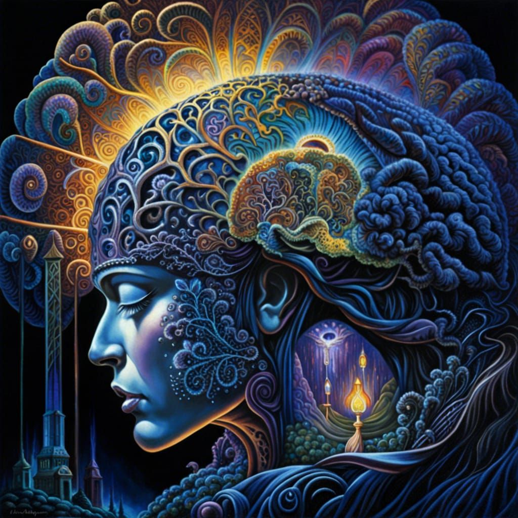 "Brain Damage" by Josephine Wall Kelly Freas Killian Eng: dark moody ...