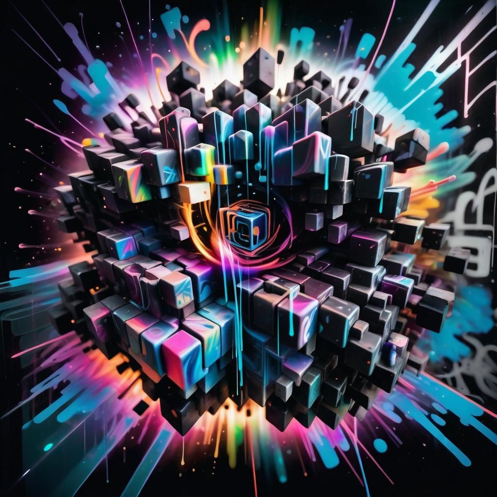 Abstract geometric urban-style psy-art , 01mar24 - AI Generated Artwork ...