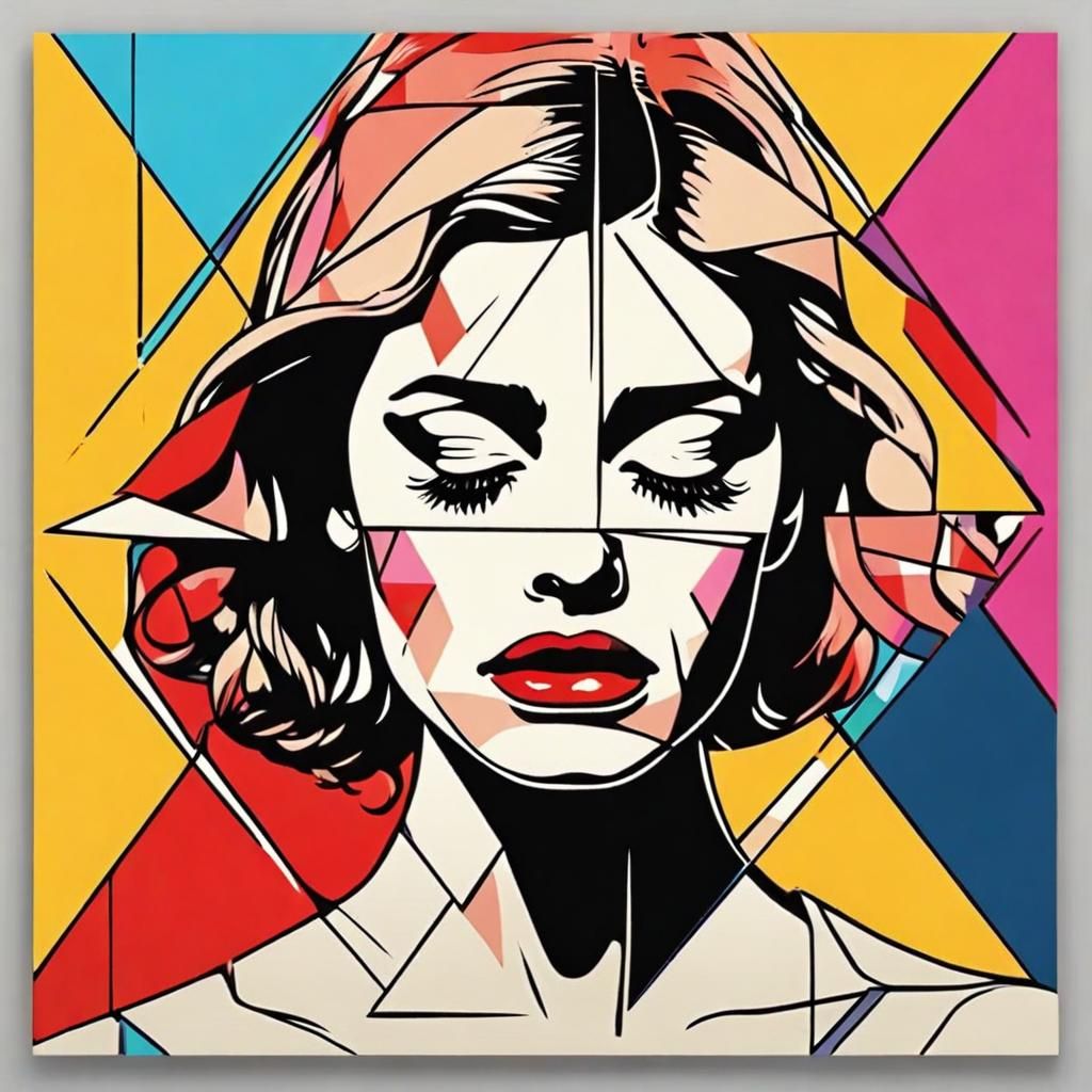 heartbroken beautiful woman crying pop art style Screen print, pop art ...