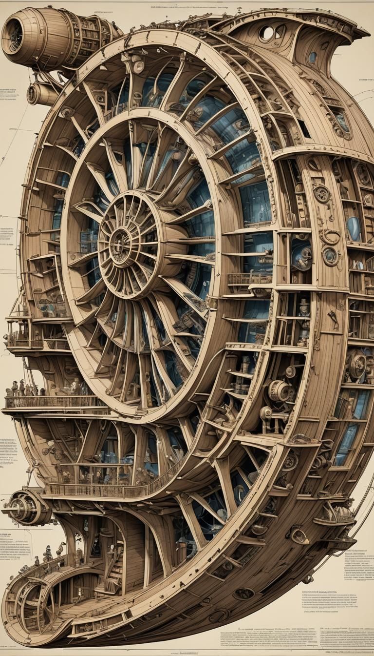 technical illustration of the Nautilus from Twenty Thousand Leagues ...