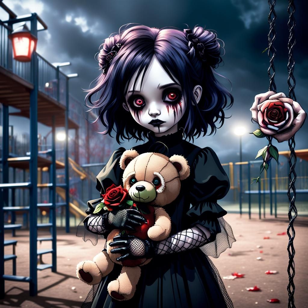Little goth girl - AI Generated Artwork - NightCafe Creator