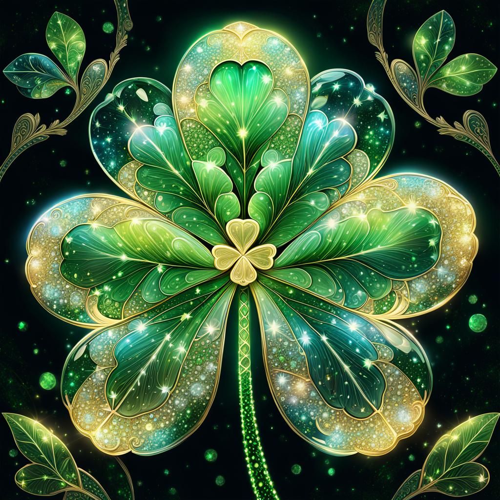 Four-leaf-clover - AI Generated Artwork - NightCafe Creator