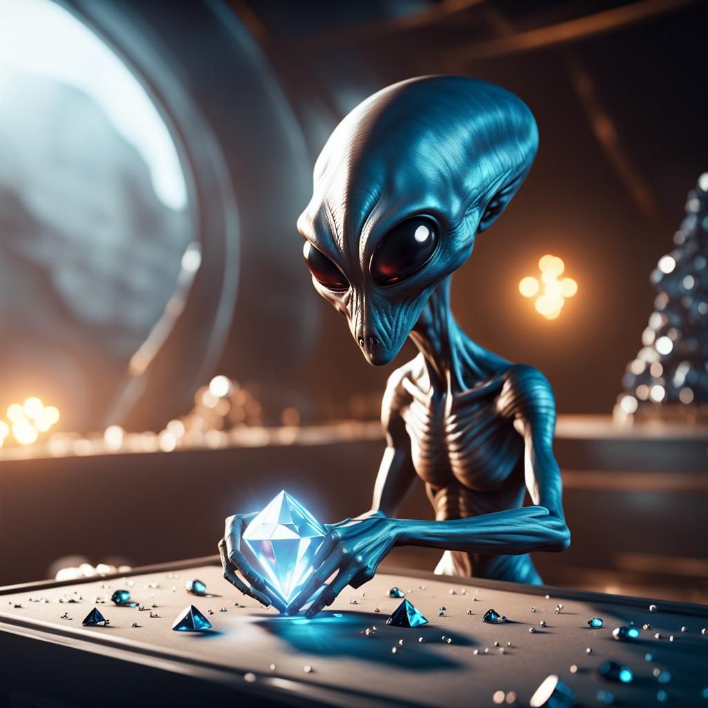 Aliens and their diamonds - AI Generated Artwork - NightCafe Creator