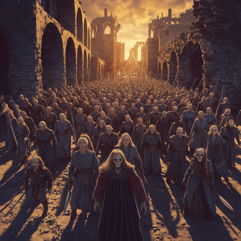 As the armies of skeletons approach the humans, who are filled with ...