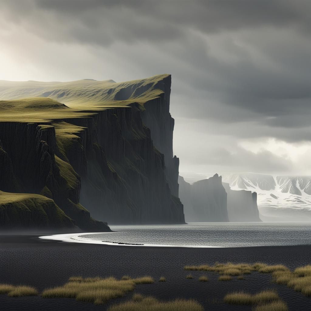 iceland cliffs - AI Generated Artwork - NightCafe Creator